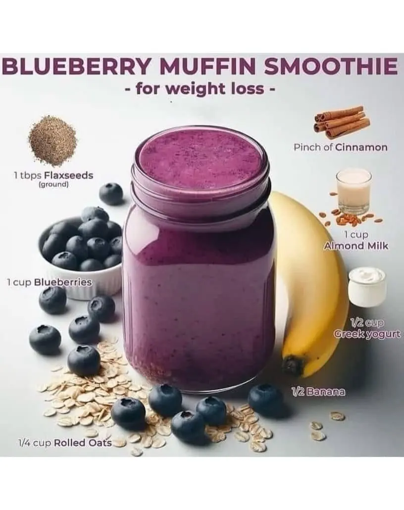 Blueberry Muffin Smoothie for Weight Loss