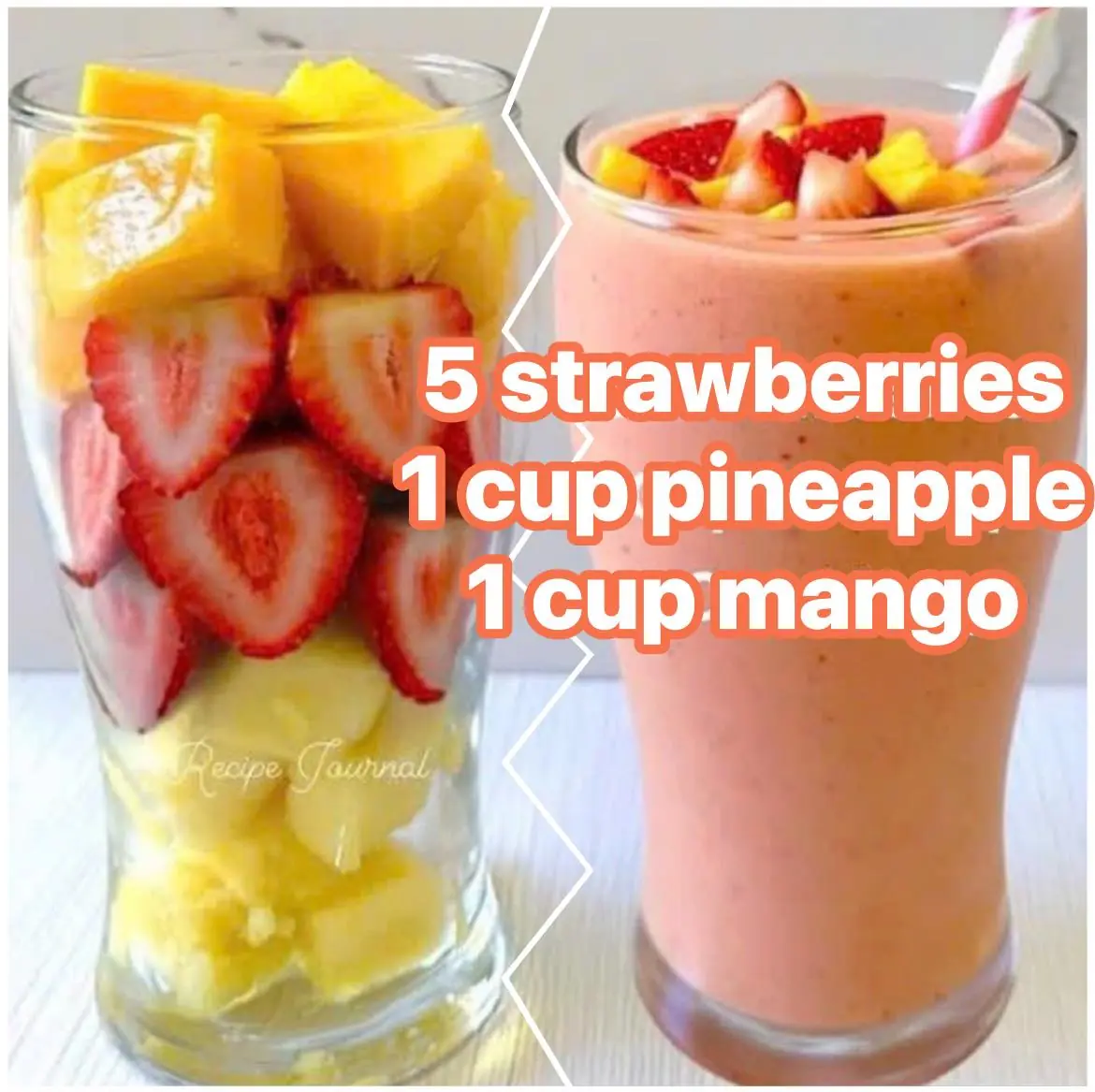 Strawberry, Mango, and Pineapple Smoothie