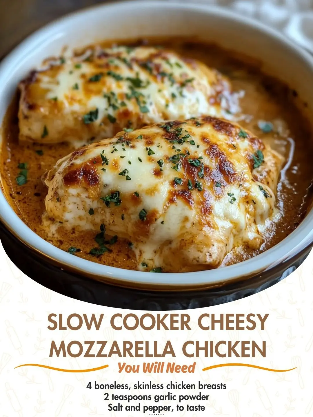 Slow Cooker Cheesy Mozzarella Chicken
