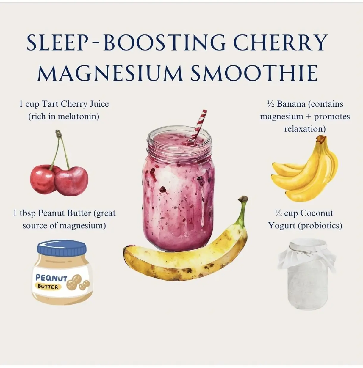 Sleep-Boosting Cherry Magnesium Smoothie 🌙🍒