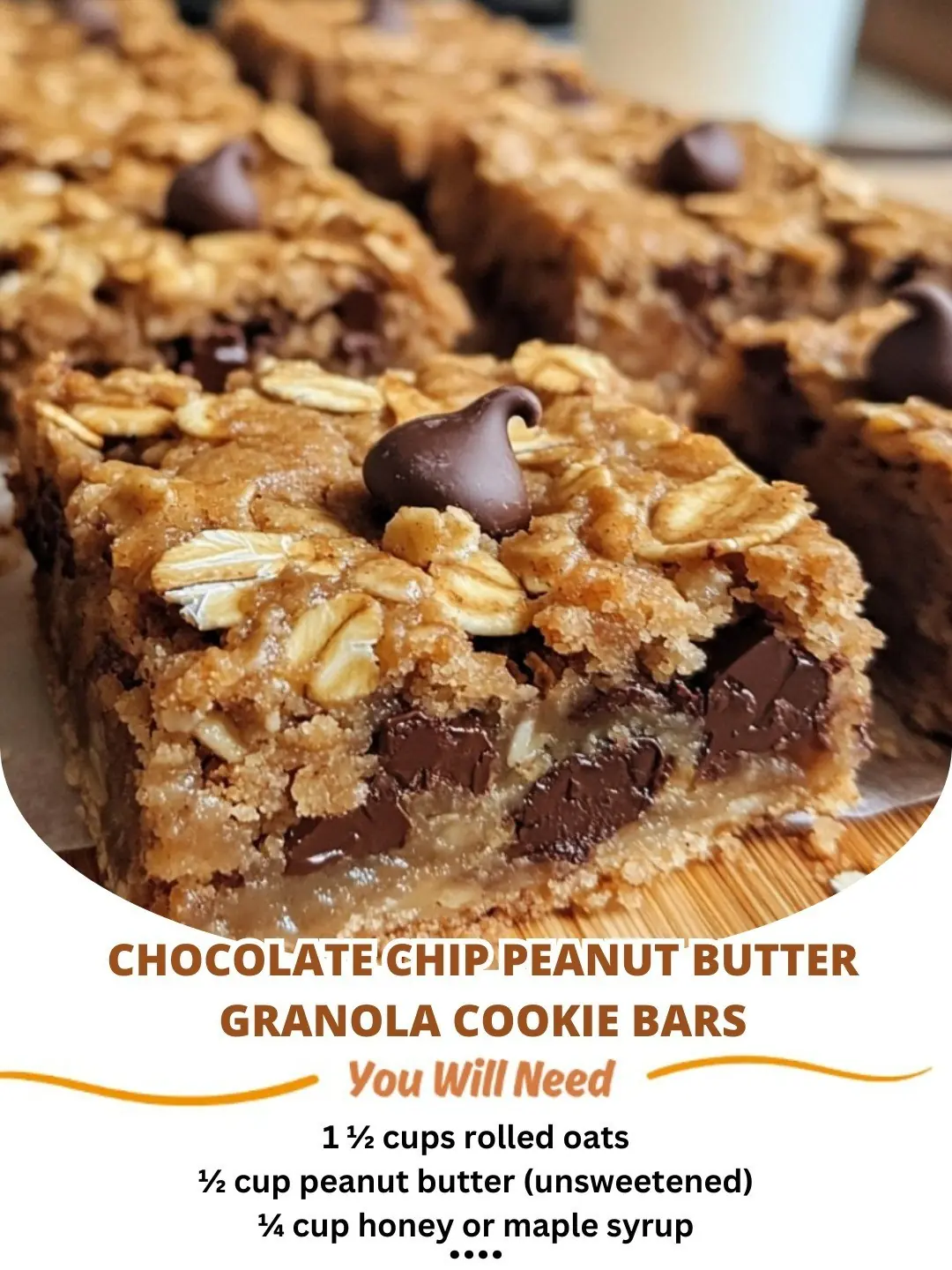 Chocolate Chip Peanut Butter Granola Cookie Bars: A Chewy, Crunchy ...