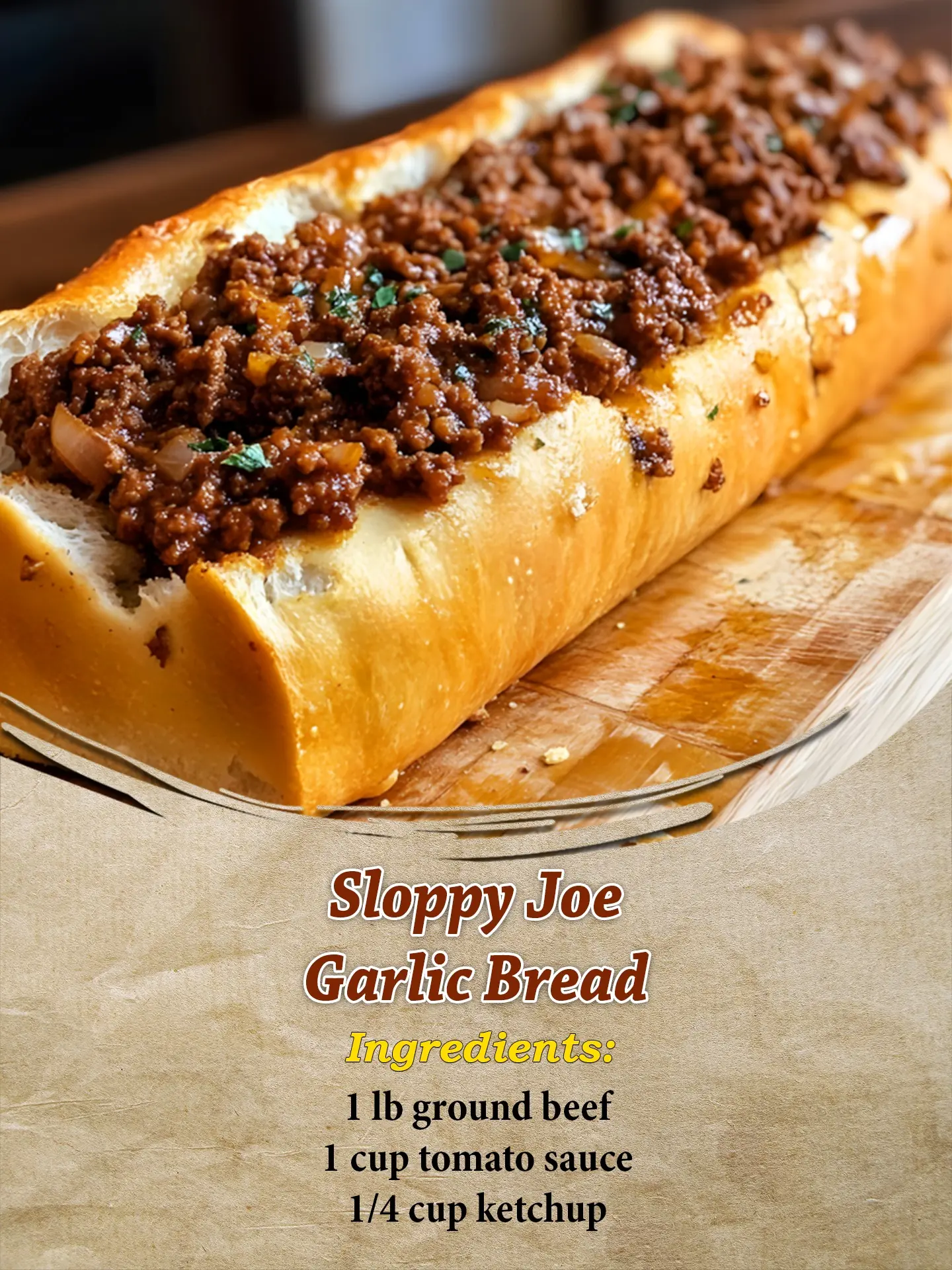 Sloppy Joe Garlic Bread